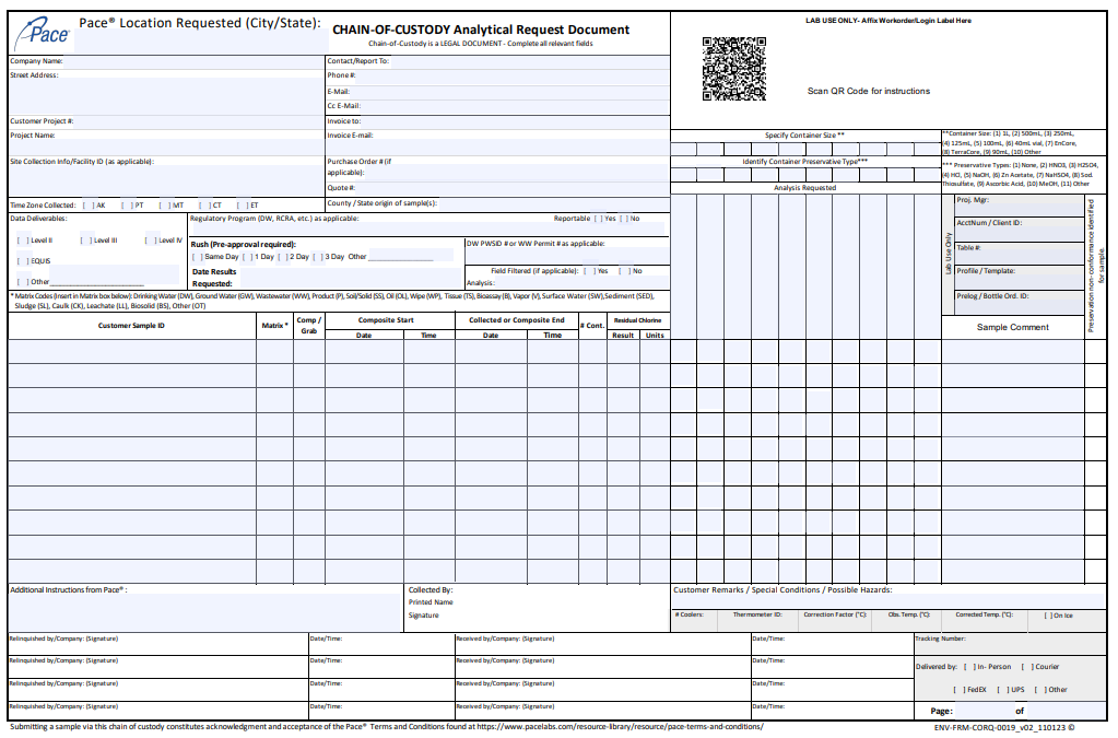 The Chain of Custody Form: Sample Collection, Where it All Begins